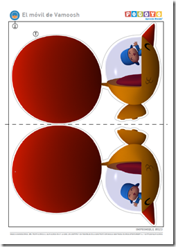 Recortable El móvil de Vamoosh de pocoyo - Colorear dibujos infantiles
